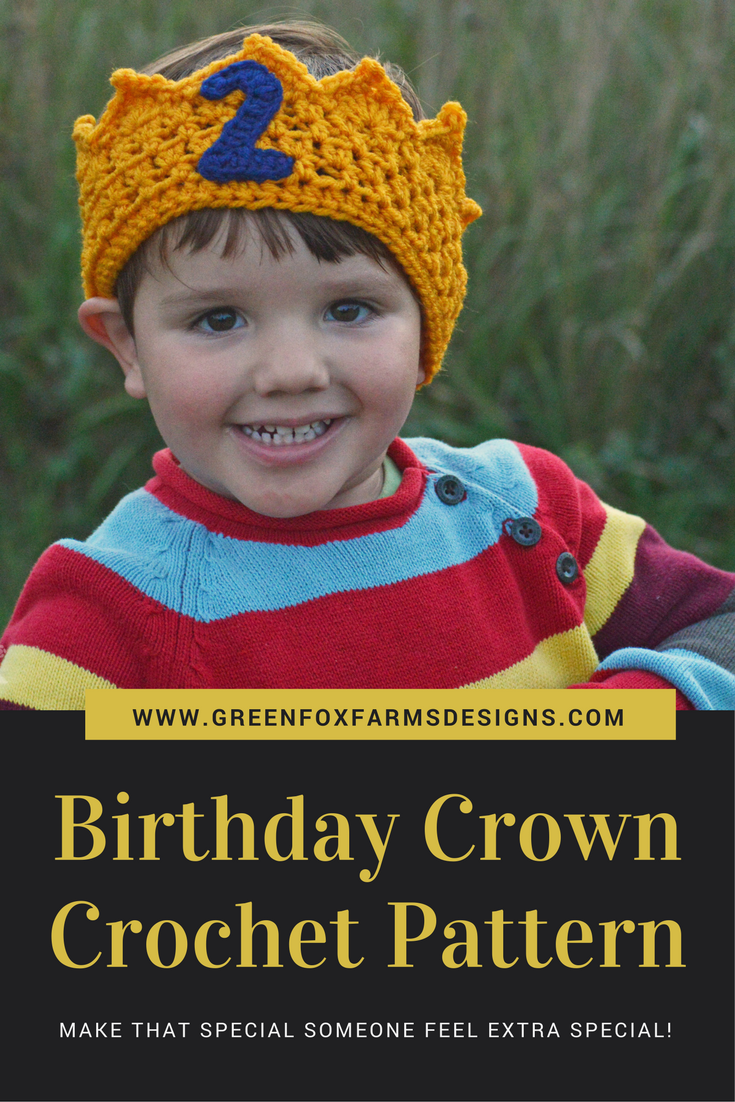 Crochet Birthday Crown - New Pattern Release • Green Fox Farms Designs