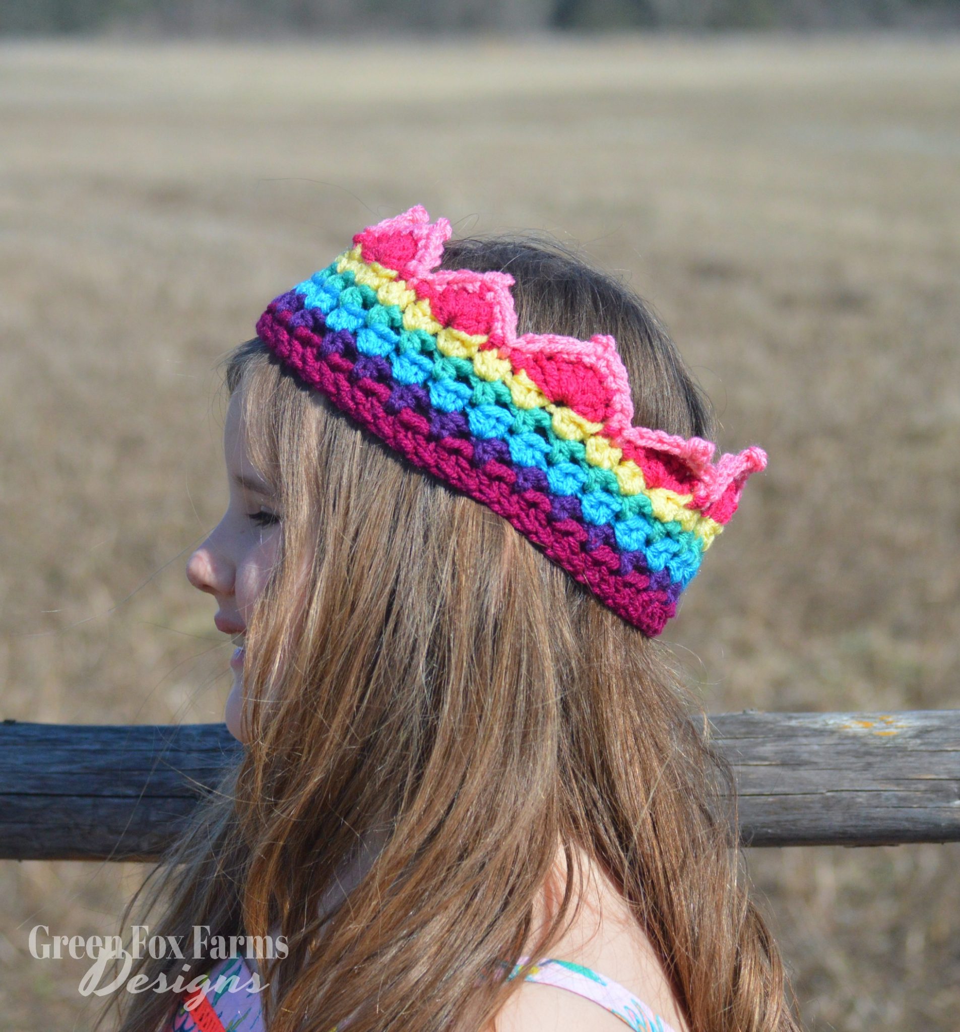 Rainbow Crown Crochet Pattern • Green Fox Farms Designs