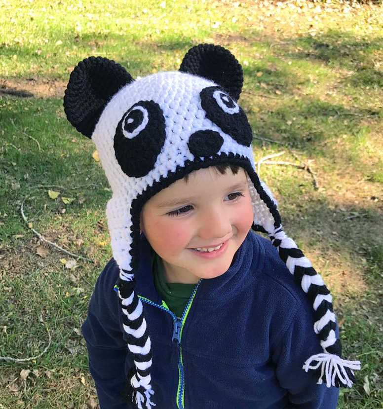 Cozy Panda Hat Crochet Pattern • Green Fox Farms Designs