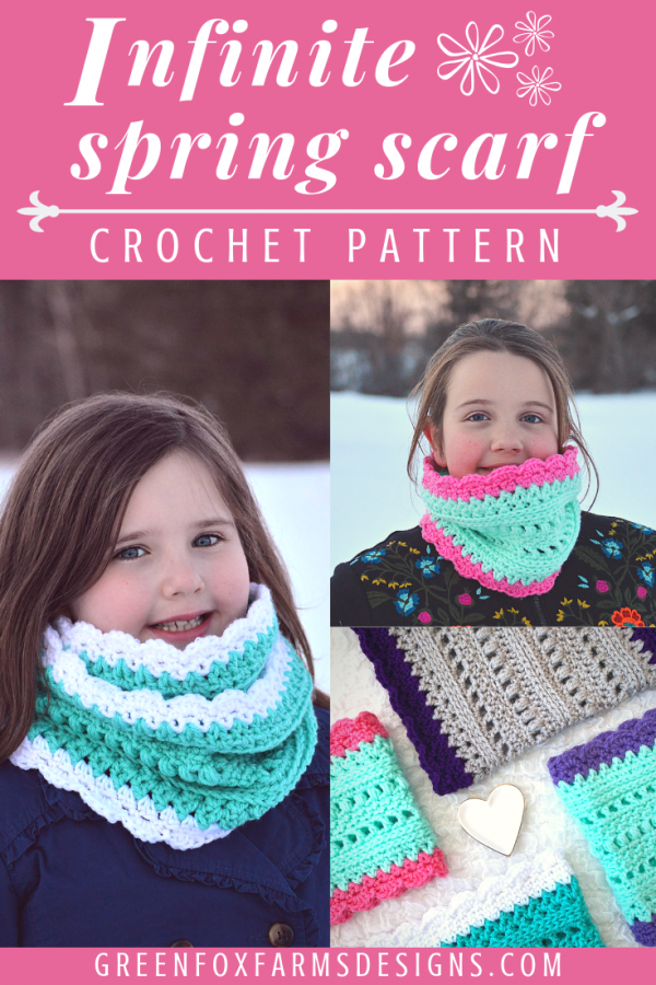 Infinite Spring Scarf Crochet Patterns • Green Fox Farms Designs