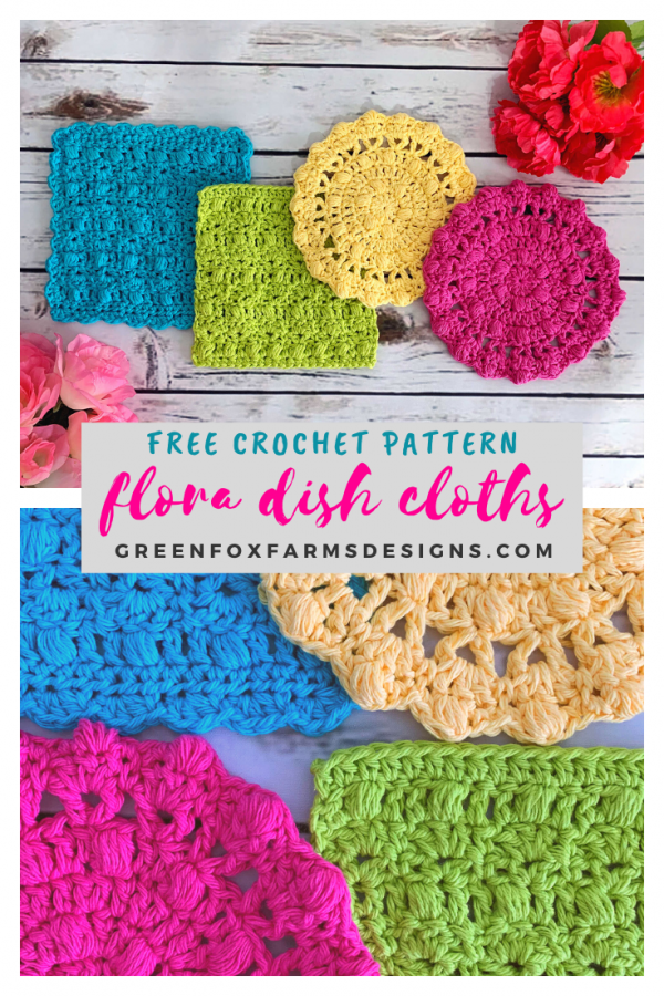 Flora Dish Cloths - Free Crochet Pattern • Green Fox Farms Designs