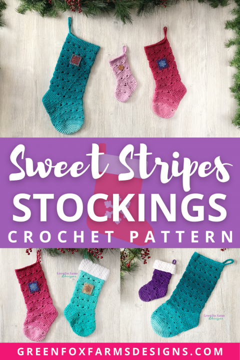 Sweet Stripes Stockings Pattern • Green Fox Farms Designs