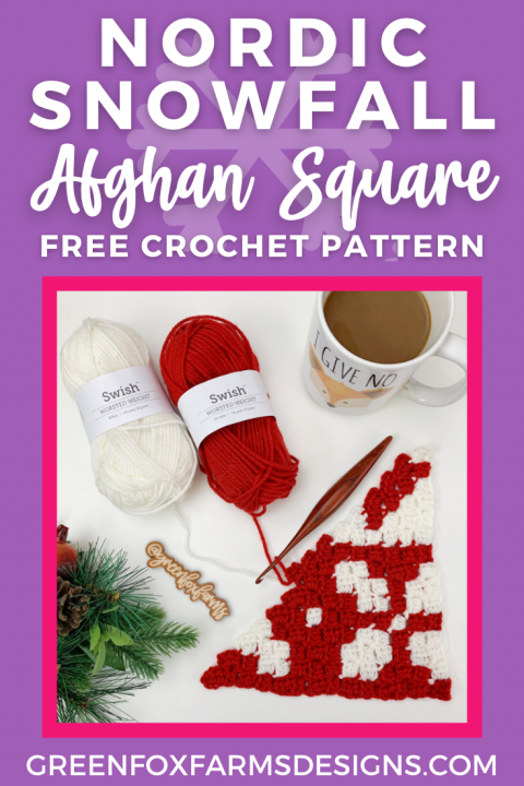 Nordic Snowfall Afghan Square • Green Fox Farms Designs