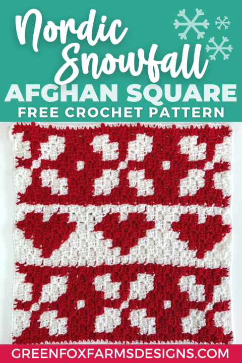 Nordic Snowfall Afghan Square • Green Fox Farms Designs