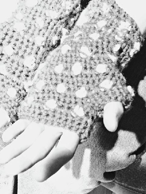 Polka Dot Fingerless Mittens • Green Fox Farms Designs