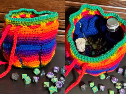 Evan's 8 Pocket Dice Bag Storage: Free Crochet Pattern