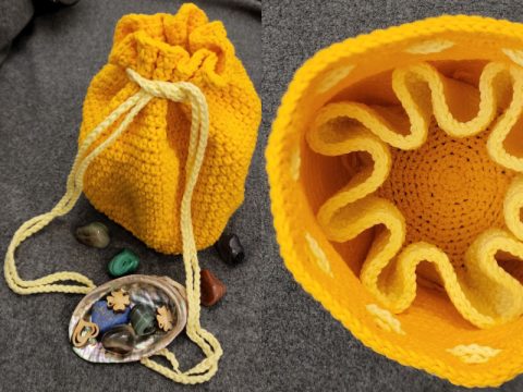 Evan's 8 Pocket Dice Bag Storage: Free Crochet Pattern