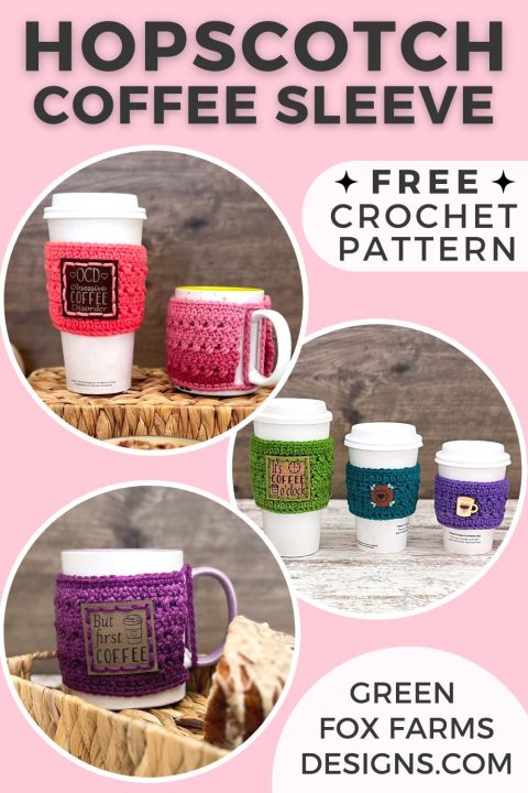 Hopscotch Coffee Cup Cozy • Green Fox Farms Designs