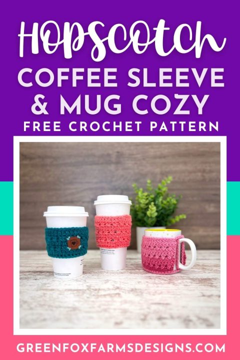 Hopscotch Coffee Cup Cozy • Green Fox Farms Designs