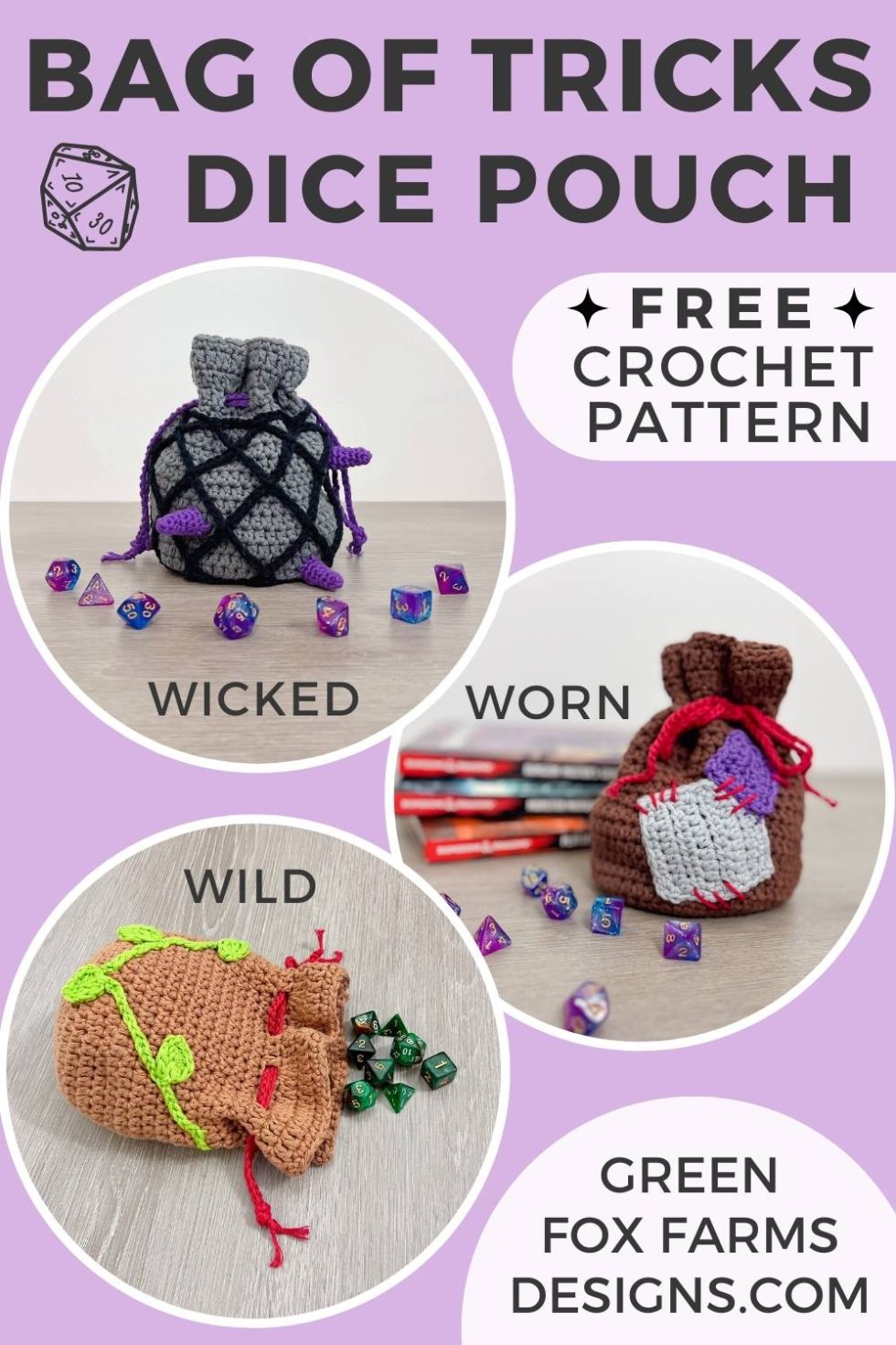 DnD Dice Bag Of Tricks - FREE Crochet Pattern For TTRPGs • Green Fox ...