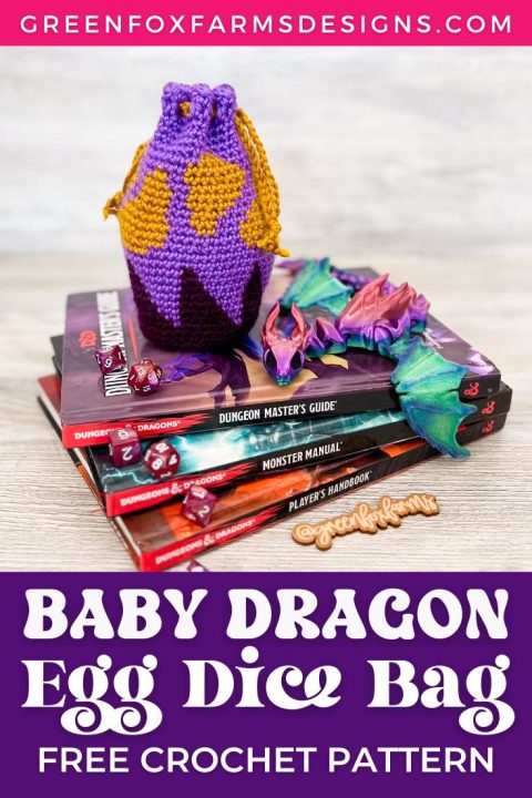 Baby Dragon Egg Dice Bag Crochet Pattern • Green Fox Farms Designs
