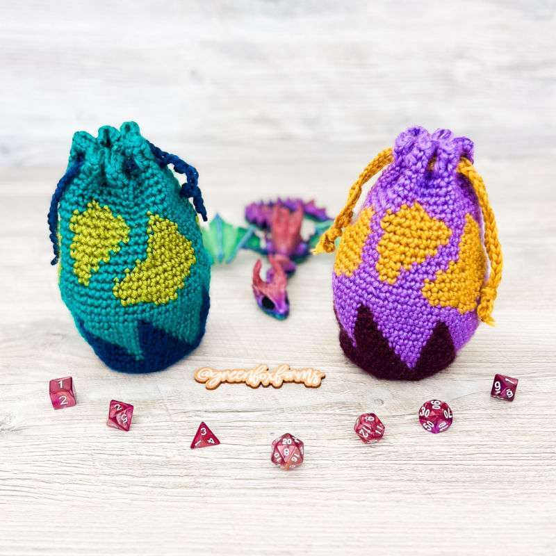 Free Crochet Dice Bag Pattern Collection • Green Fox Farms Designs