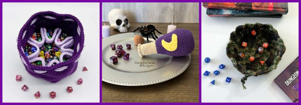 Free Crochet Dice Bag Pattern Collection • Green Fox Farms Designs