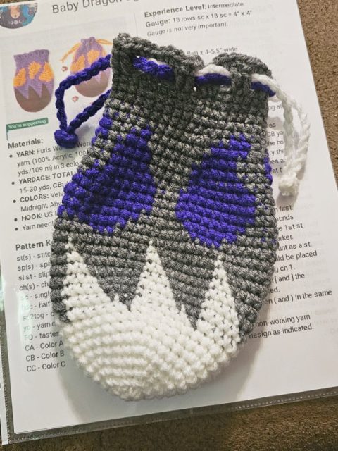Baby Dragon Egg Dice Bag Crochet Pattern • Green Fox Farms Designs