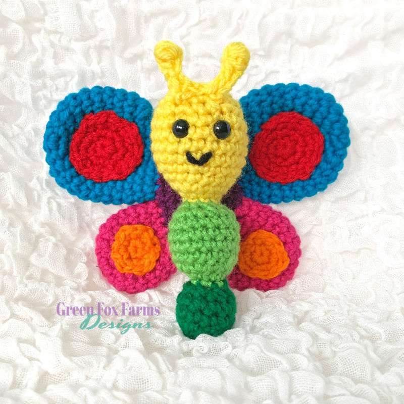 Rainbow Caterpillar + Butterfly To Crochet: Free Baby Rattle Crochet ...