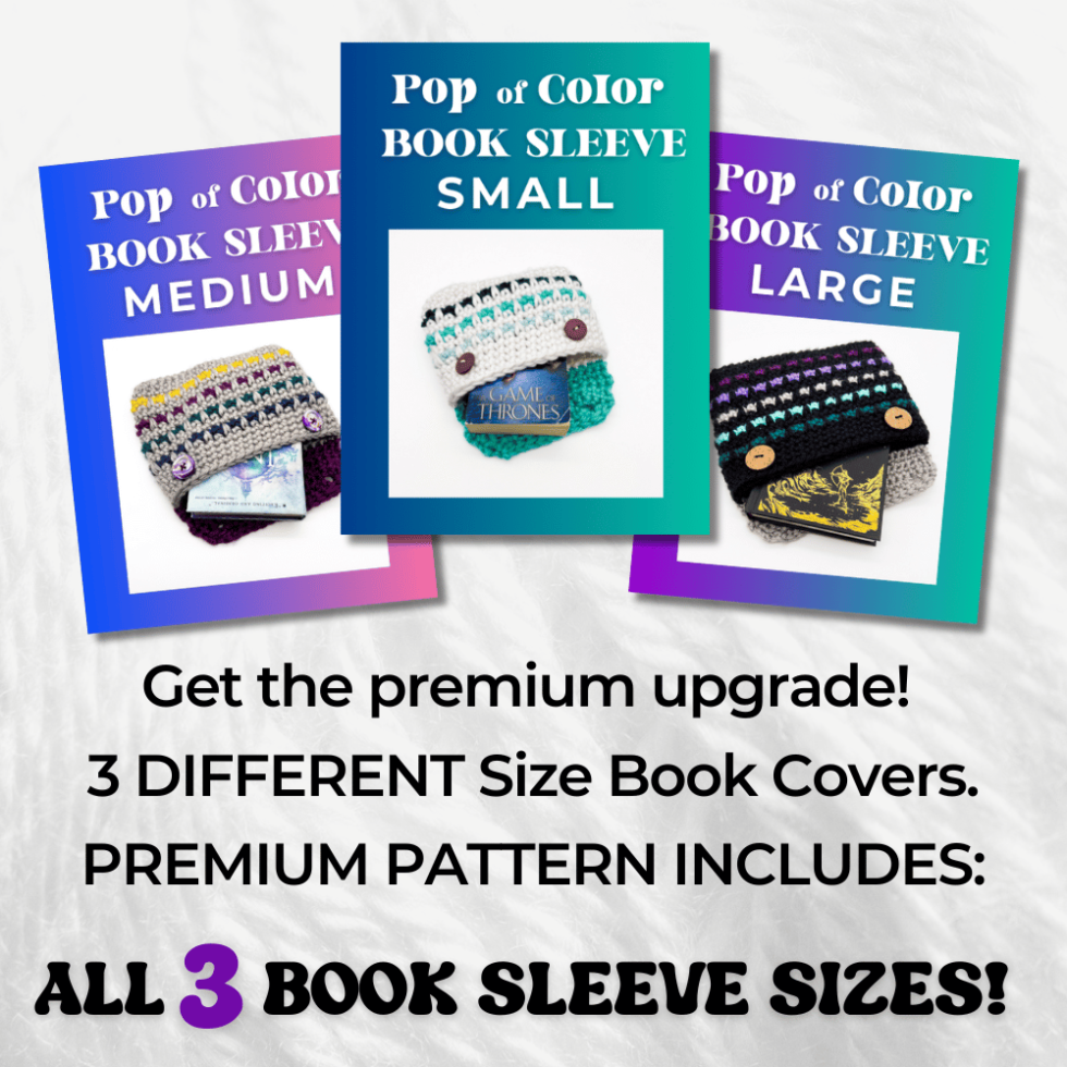 Cute CAL: 'Pop Of Color' Crochet Book Sleeve Pattern In 3 Sizes ...