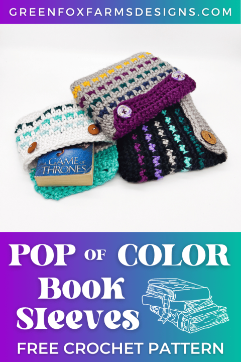 Cute CAL: 'Pop Of Color' Crochet Book Sleeve Pattern In 3 Sizes ...