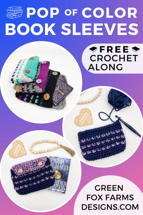 Cute CAL: 'Pop Of Color' Crochet Book Sleeve Pattern In 3 Sizes ...