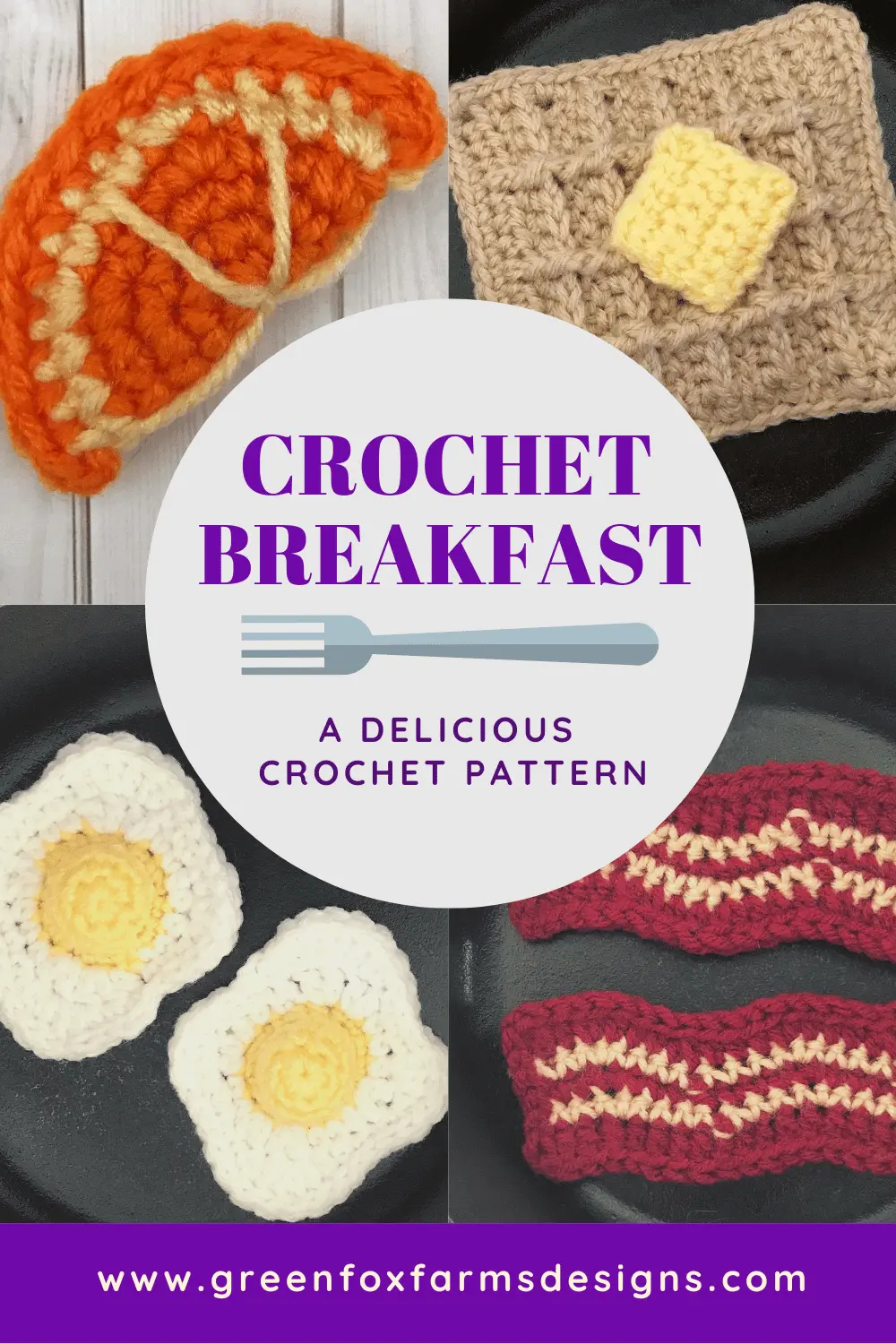 Crochet Breakfast Pattern - Bacon, Eggs, And Waffles • Green Fox Farms ...