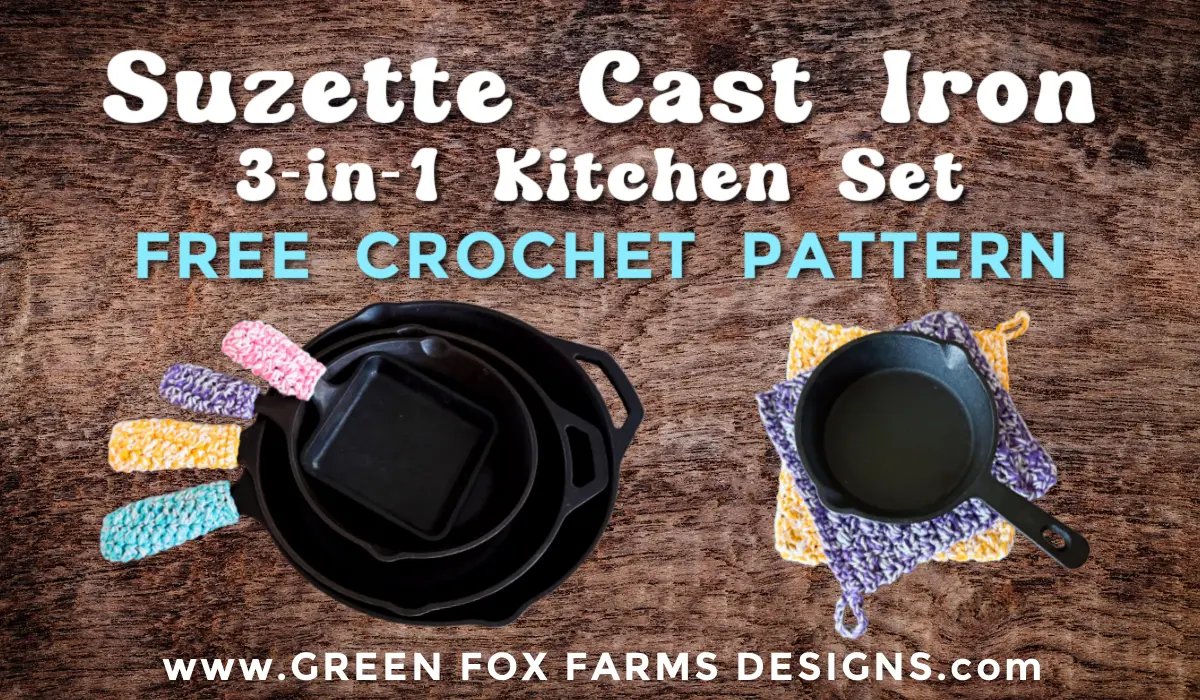 Crochet Cast Iron Skillet Handle Cover Free Pattern • Green Fox Farms ...